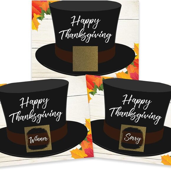 Other | 26 Pack Thanksgiving Pilgrim Hat Friendsgiving Scratch Off ...